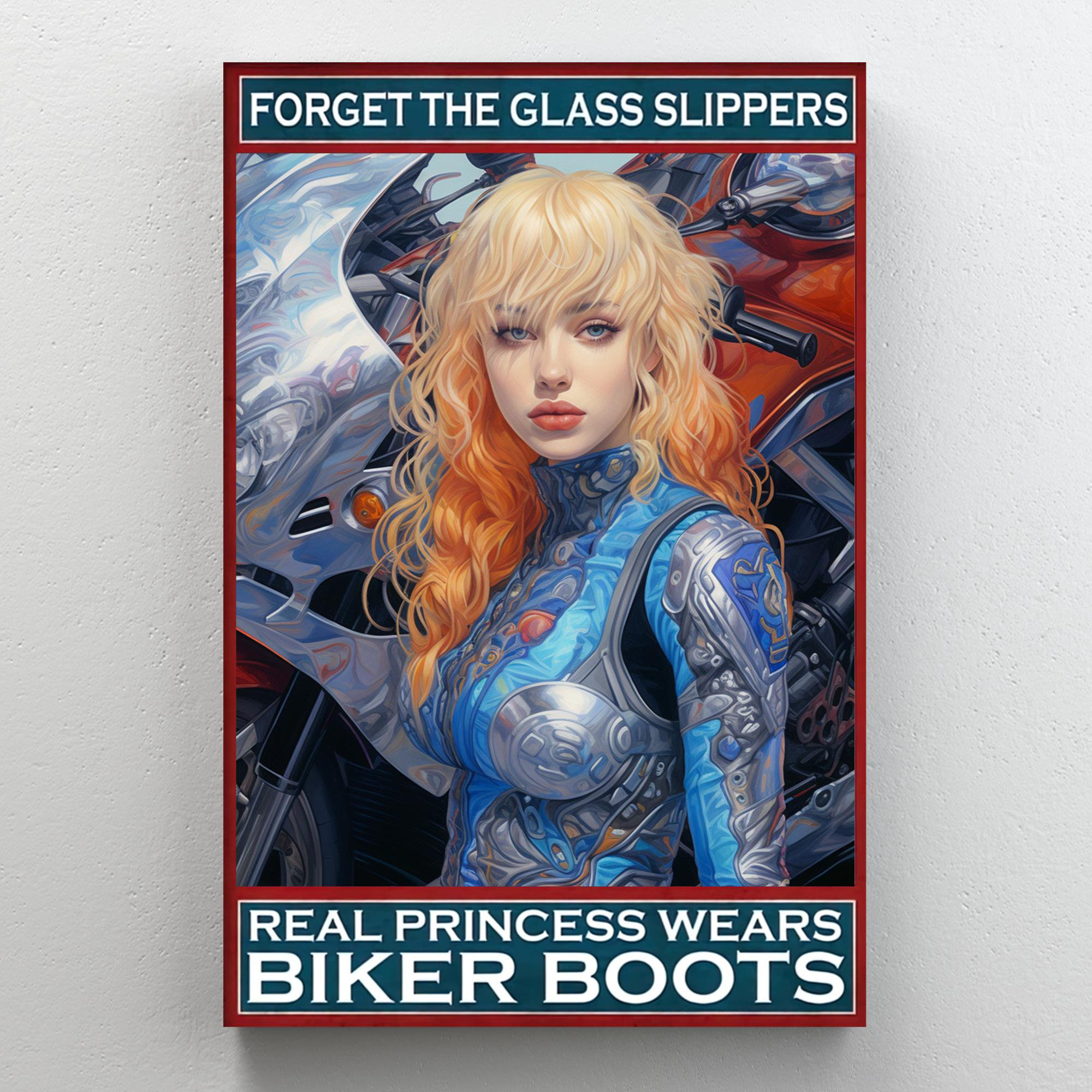 Trinx Real Princess Wears Biker Boots - 1 Piece Rectangle Graphic Art Print On Wrapped Canvas ...